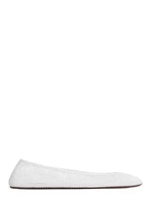 Alaïa Mesh Slip-on Ballet Flats - White