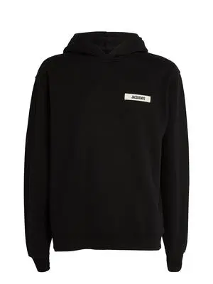 Jacquemus Grosgrain Logo Hoodie - Black