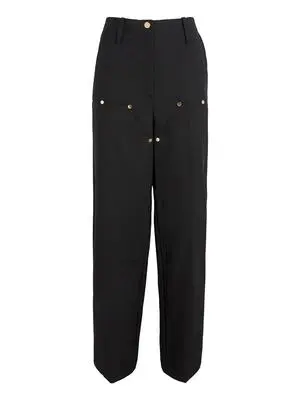 Sandro Wool-blend Straight Leg Trousers - Black