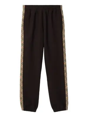Burberry Cotton Check-stripe Slim Sweatpants - Brown