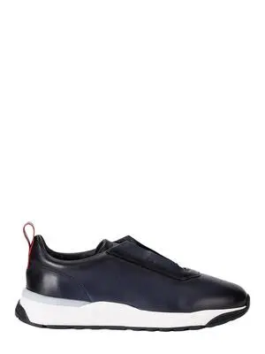 Santoni Leather Sneakers - Navy
