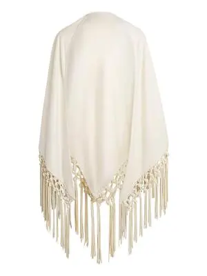 Colombo Cashmere And Leather Fringe-trim Cape - White