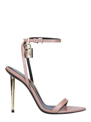 TOM FORD Leather Padlock Sandals - Nude