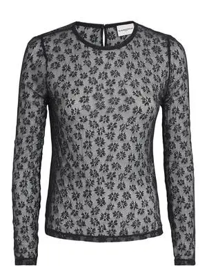Claudie Pierlot Floral Lace Top - Black