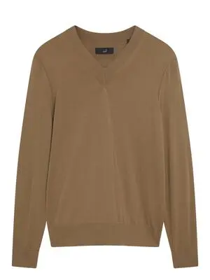 Dunhill Merino V-neck Sweater - Beige