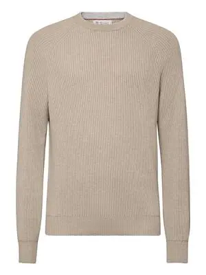 Brunello Cucinelli Cashmere Ribbed Sweater - Beige
