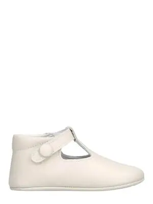 PAPOUELLI Leather Crib Shoes - Ivory
