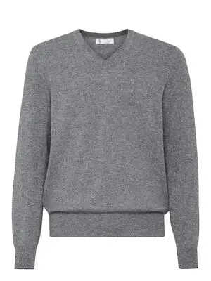 Brunello Cucinelli Cashmere V-neck Sweater - Grey