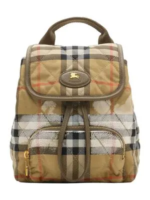 Burberry Mini Check Horseshoe Backpack - Beige