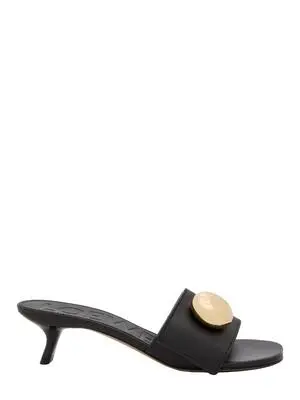 Loewe Leather Pebble Heeled Mules - Black