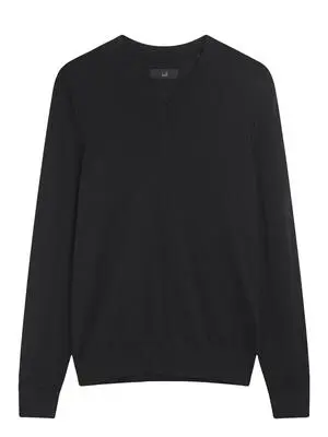Dunhill Merino V-neck Sweater - Navy