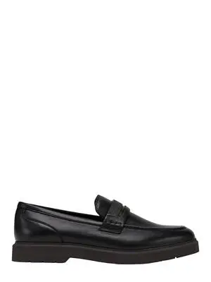 Brunello Cucinelli Leather Penny Loafers With Monili Detailing - Black