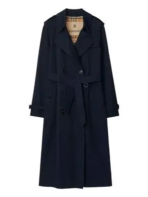 Burberry Long Waterloo Heritage Trench Coat - Blue