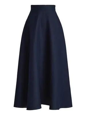 Ralph Lauren Linen Erica Midi Skirt - Navy