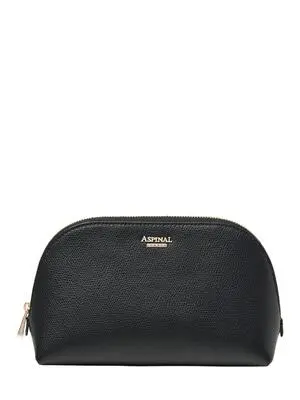 ASPINAL OF LONDON Small Leather Cosmetic Case - Black