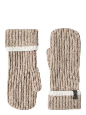 Brunello Cucinelli Cashmere Mittens - Brown