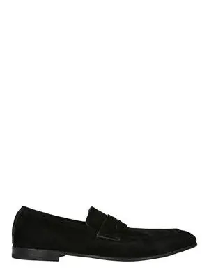 Zegna Suede L'asola Loafers - Black