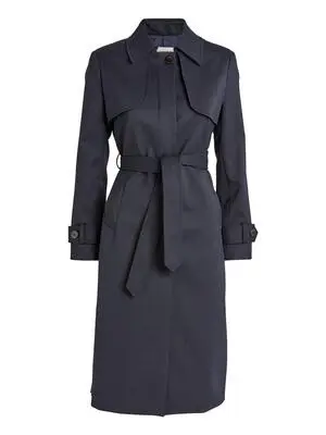 Sandro Pleated Trench Coat - Blue