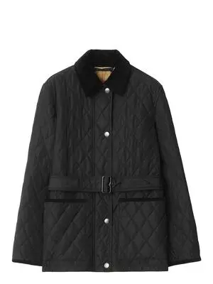 Burberry Quilted Belted Field Jacket - Black