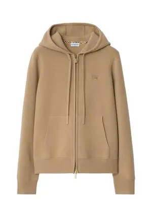 Burberry Cashmere-blend Zip-up Hoodie - Beige