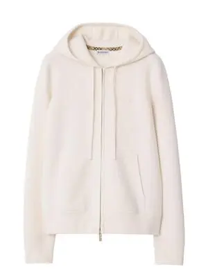 Burberry Cashmere-blend Zip-up Hoodie - White