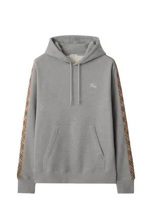 Burberry Cotton Check-trim Hoodie - Grey