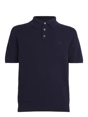 Harrods Cashmere Polo Shirt Navy