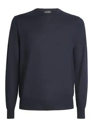 Emporio Armani Virgin Wool Sweater - Blue