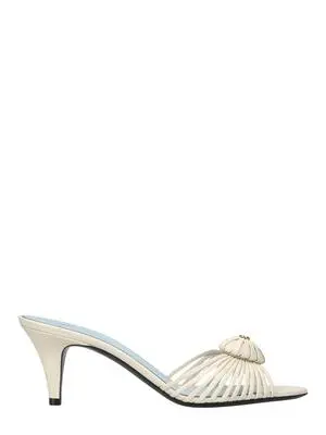Valentino Garavani Leather Royal Heeled Mules - Beige