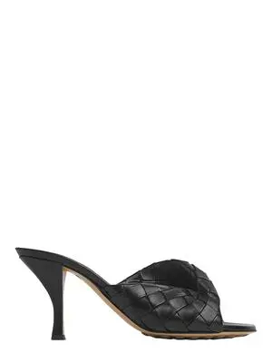 Bottega Veneta Leather Intrecciato Blink Mules - Black