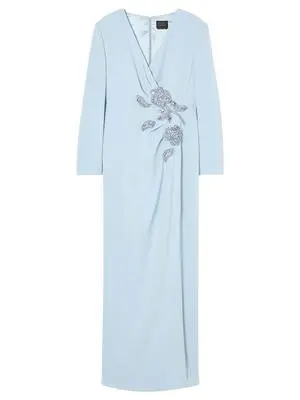 Marina Rinaldi Embellished Wrap Maxi Dress - Blue