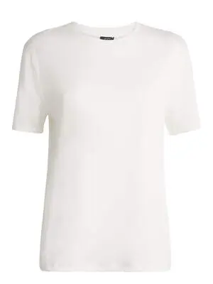 JOSEPH Cotton-silk T-shirt - Ivory