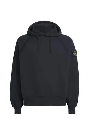 Stone Island Cotton Compass Patch Hoodie - Black