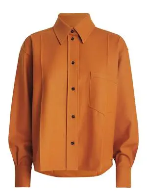 Victoria Beckham Cropped Long-sleeve Shirt - Orange