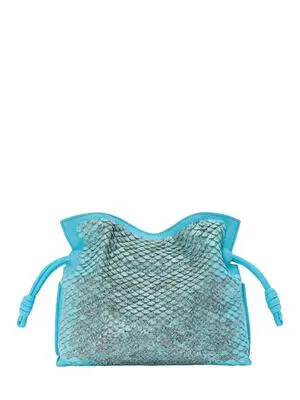 Loewe Mini Snakeskin Scales Flamenco Clutch - Blue