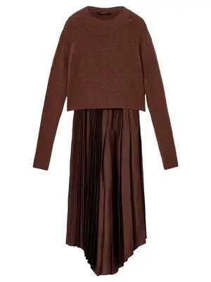 ALLSAINTS 2-in-1 Jax Midi Dress - Brown