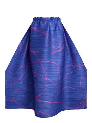 Issey Miyake Printed Pause Midi Skirt - Blue