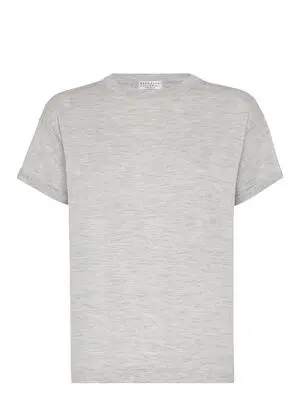 Brunello Cucinelli Cashmere-silk-blend T-shirt - Grey