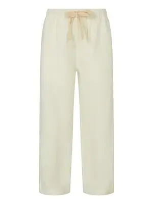 Commas Linen Wide-leg Trousers - White