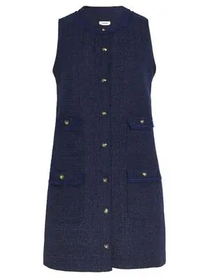 Sandro Tweed Mini Dress - Blue