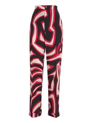 Emilio Pucci Printed Silk Trousers - Red