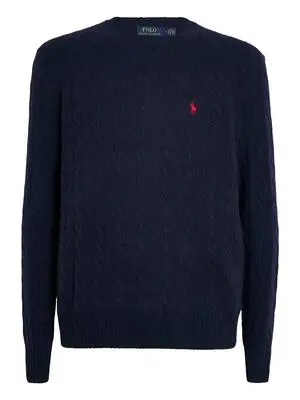 Polo Ralph Lauren Wool-cashmere Cable-knit Sweater - Blue