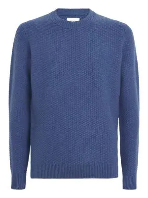 Harrods Cashmere Textured Sweater - Blue