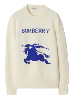 Burberry Wool-cashmere Ekd Sweater - White