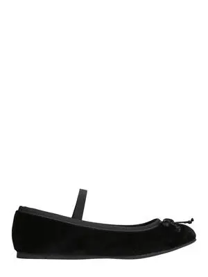 PAPOUELLI Velvet Ballet Flats - Black