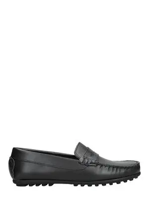PAPOUELLI Leather Felix Loafers - Navy