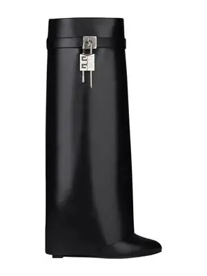 Givenchy Leather Shark Lock Knee-high Boots 90 - Black