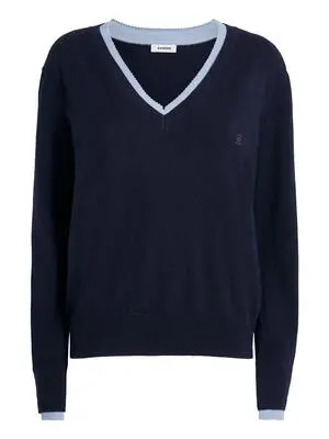 Sandro V-neck Wool-cashmere Sweater - Blue