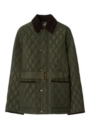 Burberry Quilted Belted Field Jacket - Grey