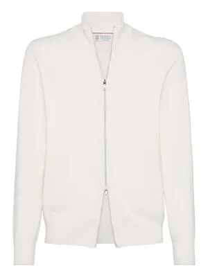 Brunello Cucinelli Cashmere Zip-up Cardigan - White
